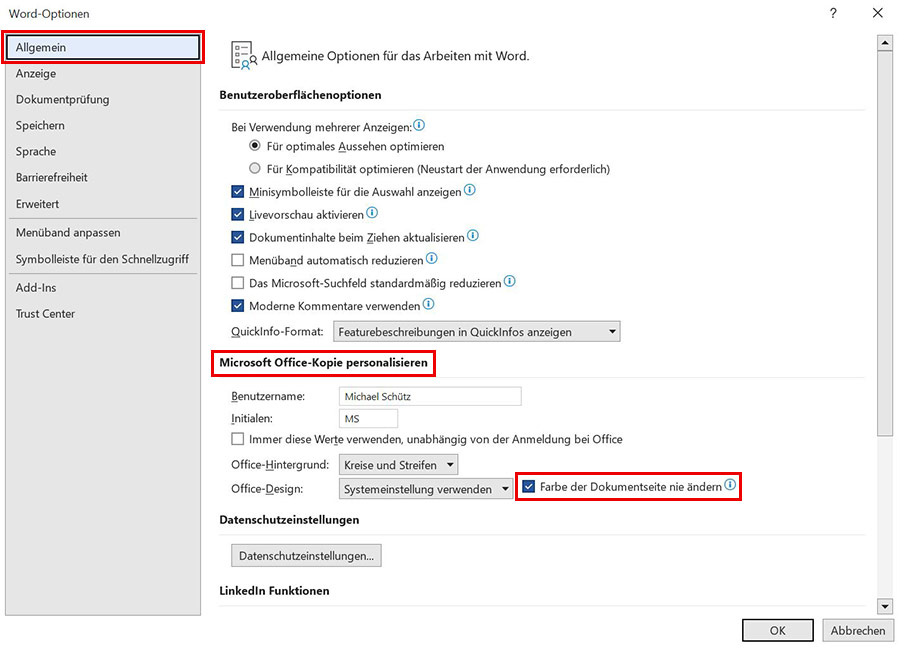 Video Tutorial Microsoft Word Dark Mode Einstellen